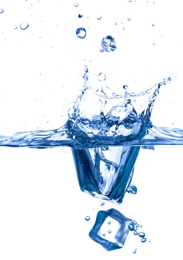 Water Splash with Ice Cubes Stock Image - Image of water, transparent ...