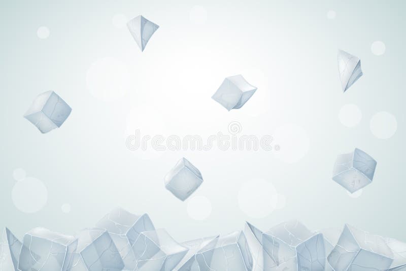 Ice cubes fall down. stock vector. Illustration of freeze - 154568024