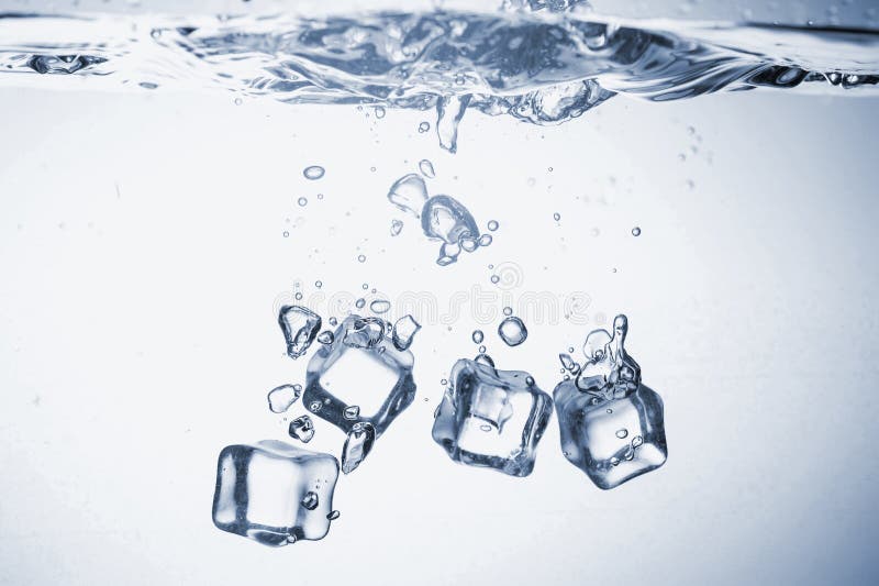 Ice Cubes Fall into the Water Stock Image - Image of natural, cold ...
