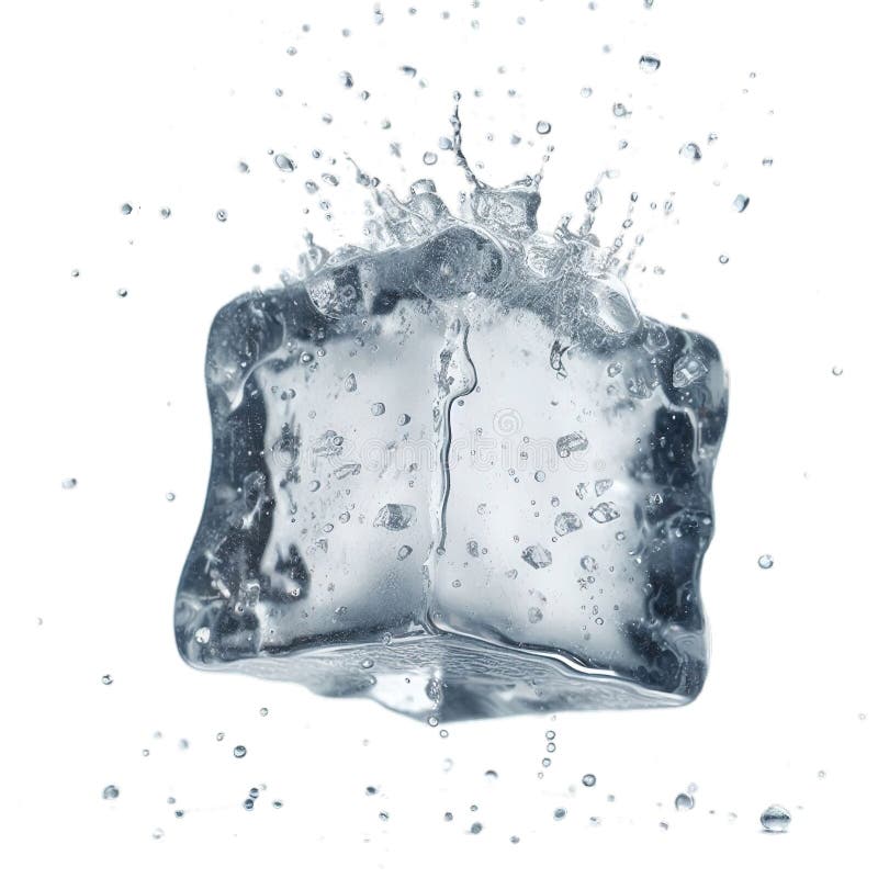 Ice Cubes Falling Dropping Drops Isolated for Background - Ai Generated ...