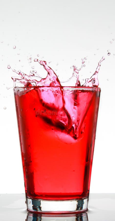 The Ice Fell in the Red Liquid Glass Stock Image - Image of food, cold ...