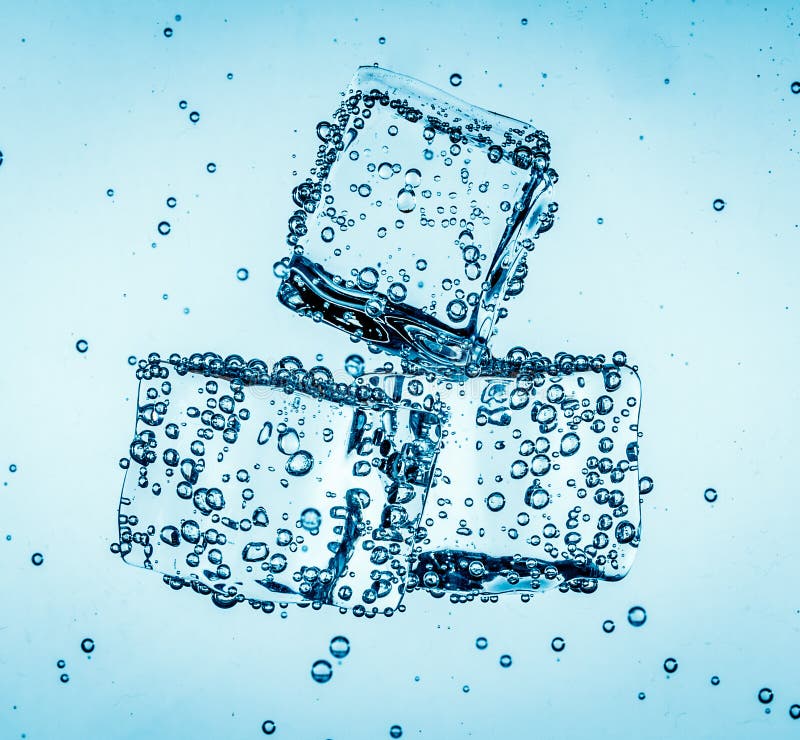 Ice Cubes Falling Under Water Stock Photo - Image of cold, abstract ...