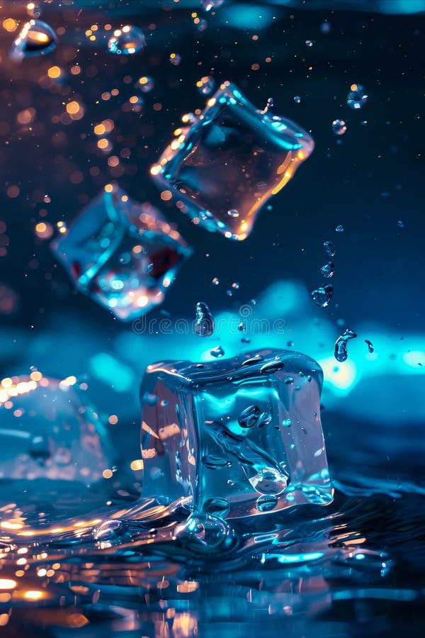 Ice Cubes Falling into Water Stock Photo - Image of splash, fall: 317998008