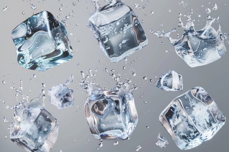Ice Cubes Floating stock image. Image of winter, educational - 374965953