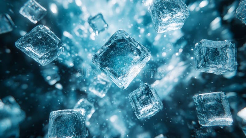 Ice Cubes Floating in Water Creating Refreshing Cold Drink Stock Photo ...