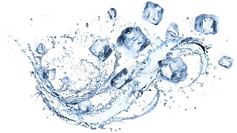 Ice Cubes in Flow Splashing - Cold Stock Image - Image of cold, liquid ...