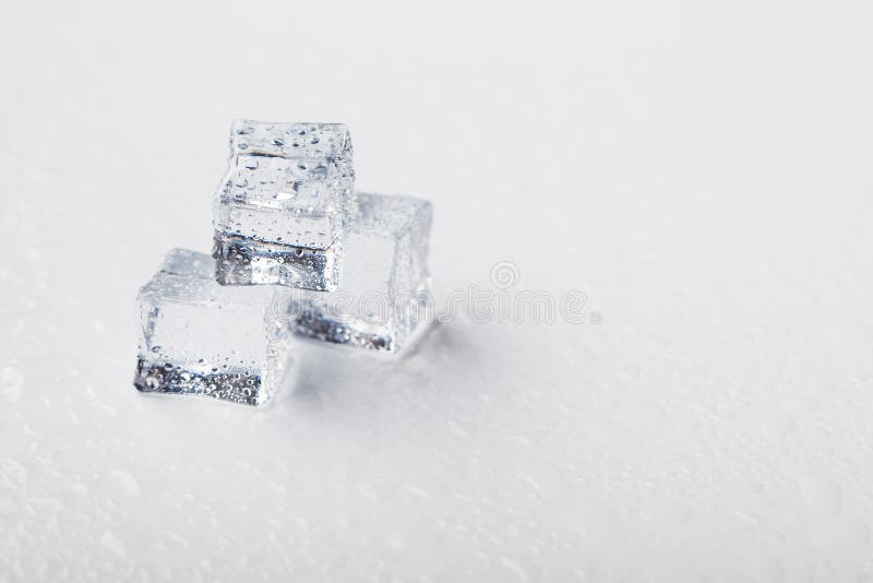 Ice Cubes in the Form of a Pyramid with Water Drops Close - Up in Macro ...