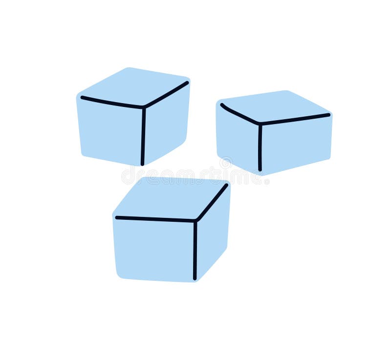 Ice Cubes. Frozen Water Blocks, Square Shape Stock Vector ...
