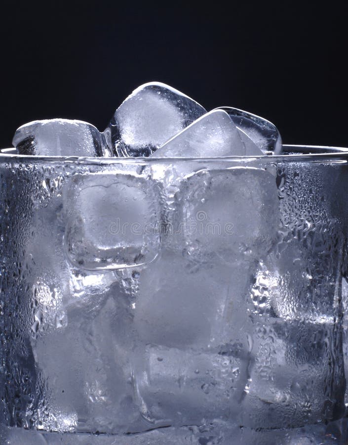 Ice Cubes And Spilled Glass Drink Stock Image Image Of Chilled Blue 9673965
