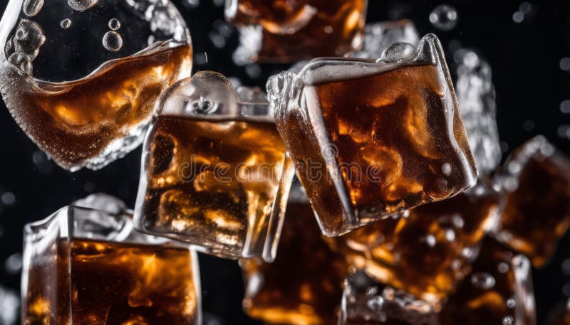 Ice Cubes in a Glass of Soda Stock Illustration - Illustration of drink ...