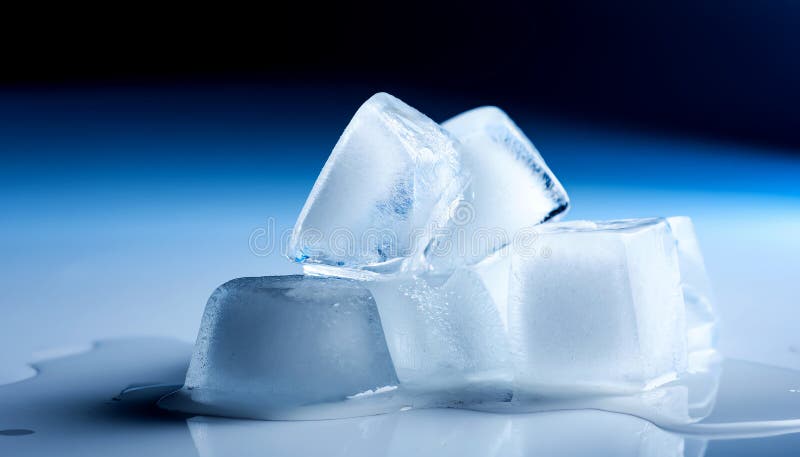 Ice Cubes Gleaming on a Slick Surface Stock Illustration - Illustration ...