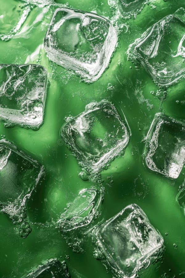 Ice Cubes on Green Surface stock image. Image of temperature - 382079581