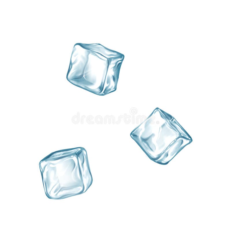 Ice Cubes. Hand Drawn Illustration. Stock Image - Illustration of cold ...