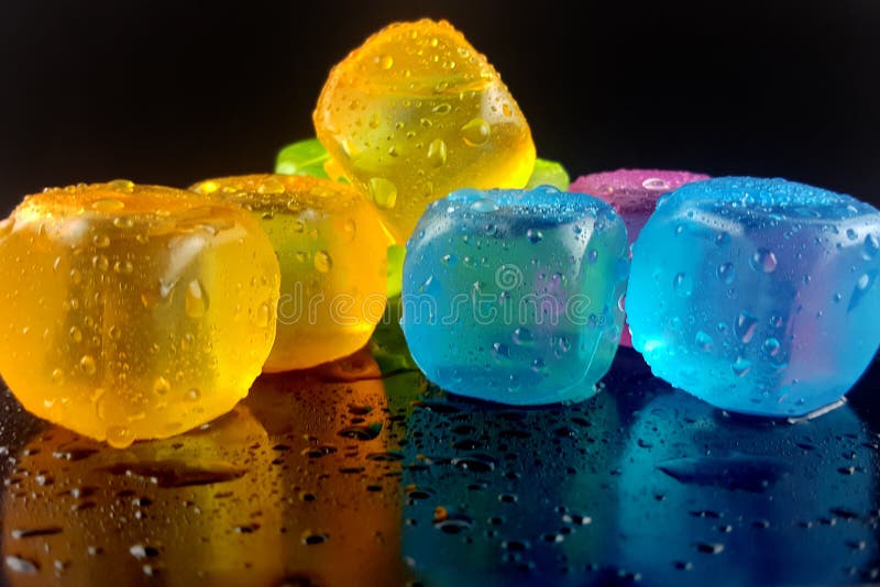 Ice cubes stock image. Image of dark, clear, isolated - 257779087