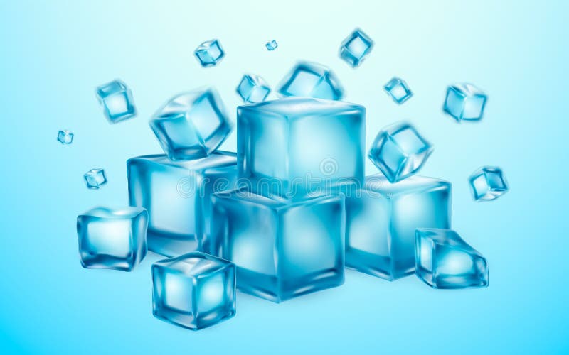 Ice Cubes Illustration in Realistic Style Stock Illustration ...
