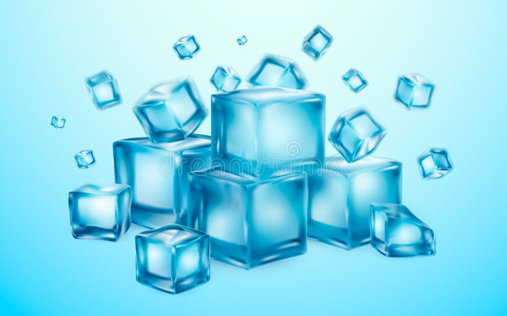 Ice Cubes Illustration in Realistic Style Stock Illustration ...