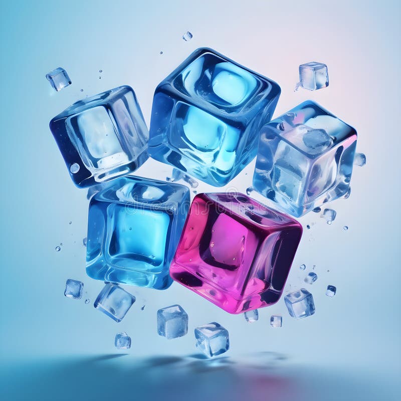 Ice Cubes Isolated Visualization Logo Stock Illustration - Illustration ...
