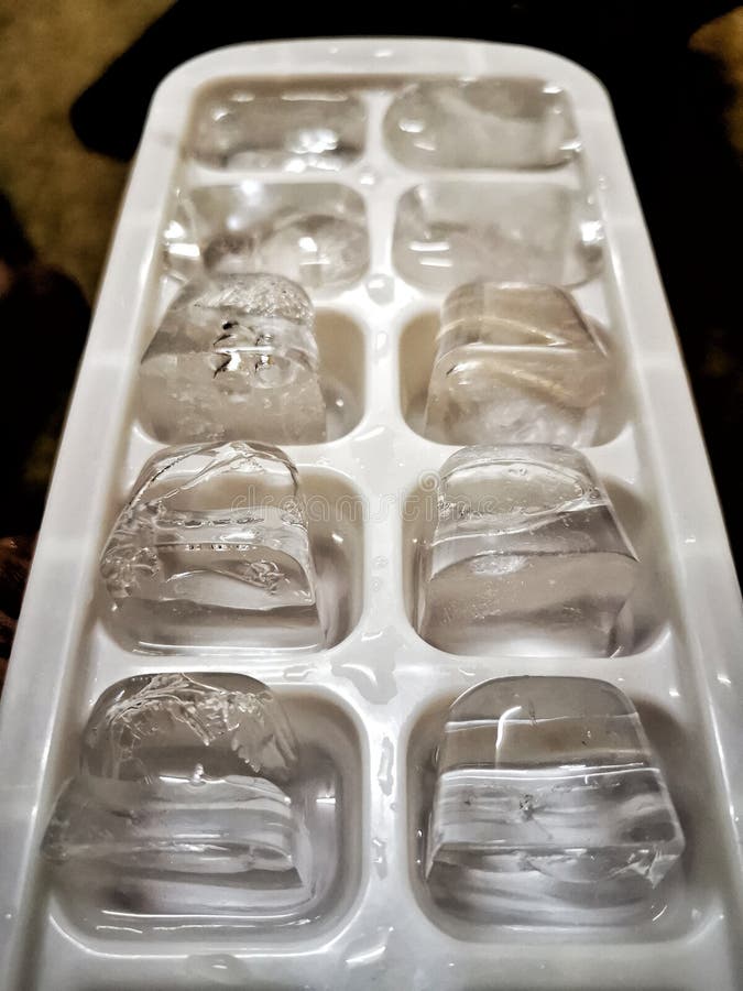 ICE CUBES in LONG TRAY stock photo. Image of froze, drink - 156132322