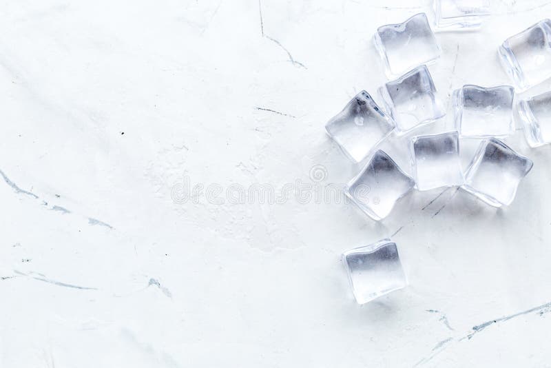 Ice Cubes on Marble Kitchen Table Top View Mock Up Stock Image - Image ...