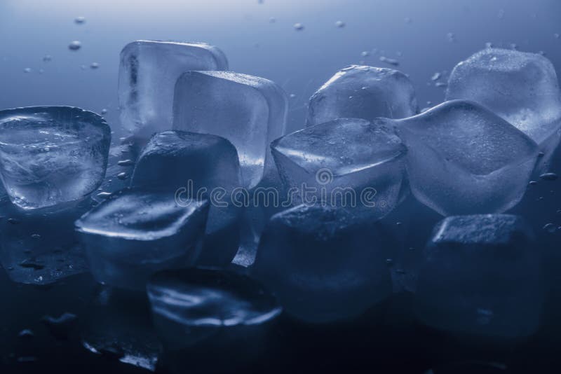 Ice Cubes Melting on the Table Stock Photo - Image of refresh, frost ...