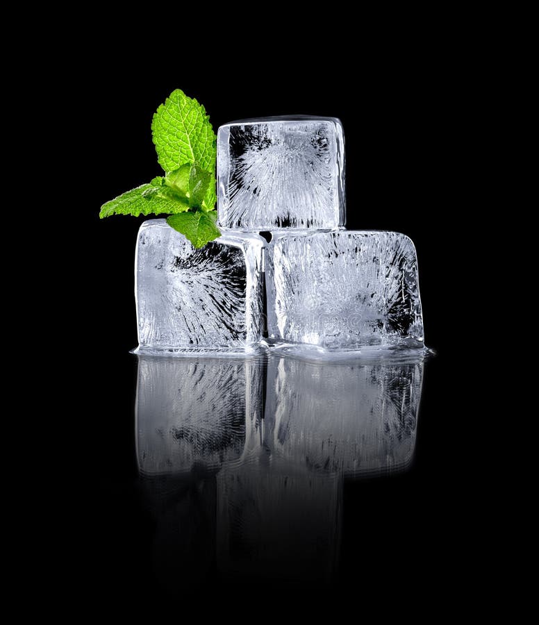 Ice cubes with mint stock image. Image of mint, close - 21677193