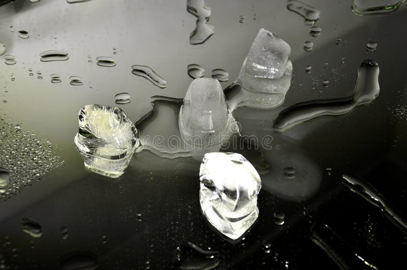 Ice Cubes on a Mirror Surface. Stock Photo - Image of aqua, light ...