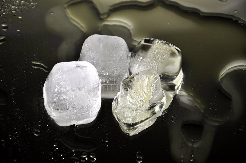 Ice Cubes on a Mirror Surface. Stock Photo - Image of aqua, light ...