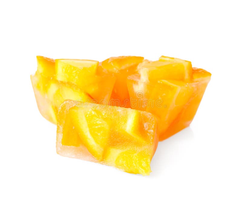 Ice Cubes with Orange Slices Stock Image - Image of citrus, cocktail ...