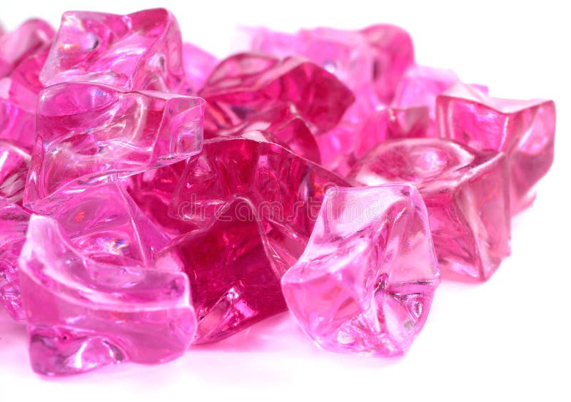 Ice Cubes Pink Style Isolate on White Background Stock Photo - Image of ...