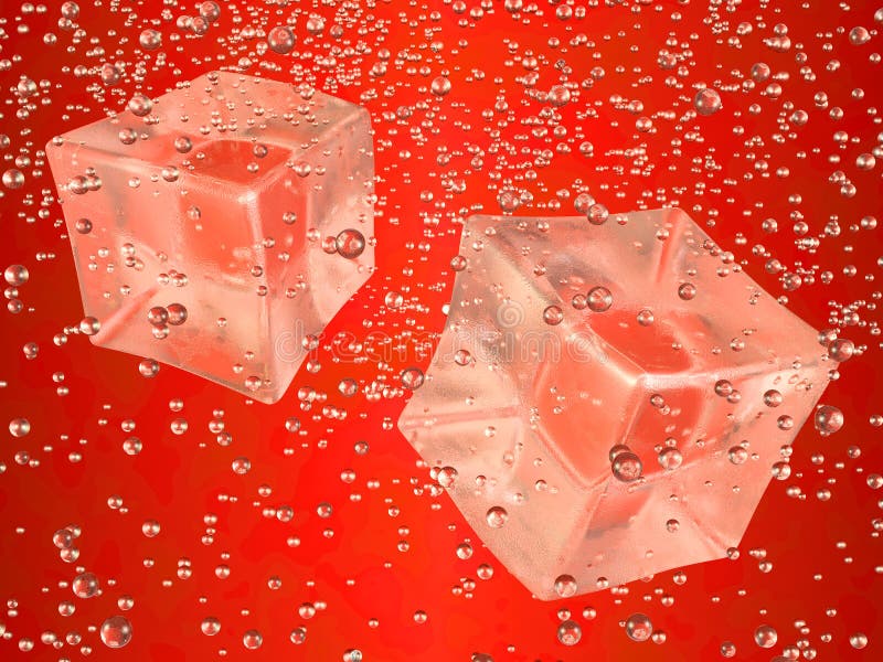 Ice cubes red stock illustration. Illustration of bubble - 989568