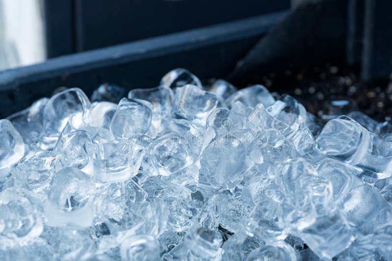 Ice Cubes from a Restaurant Melt in the Summer Heat Stock Image - Image ...