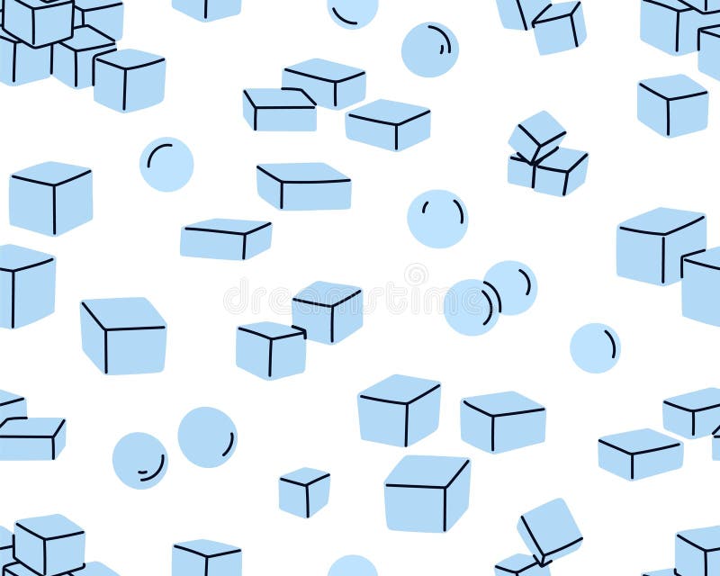 Ice Cubes, Seamless Pattern. Endless Icy Background, Texture with ...