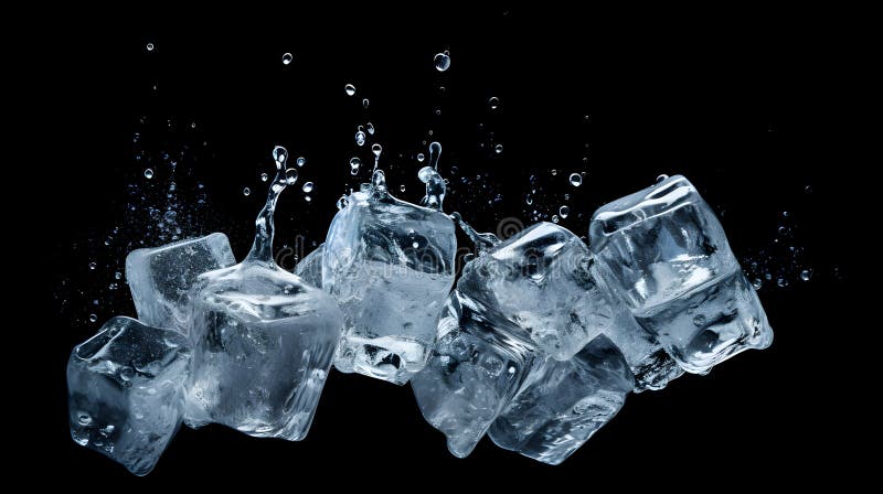 Ice cubes sinking in water stock photo. Image of sinking - 295509500