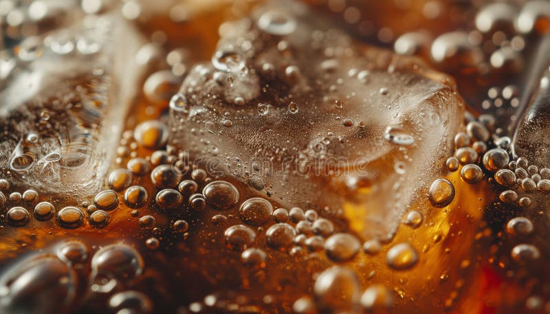 Ice Cubes in Sparkling Coke. Ai Generated. Stock Illustration ...