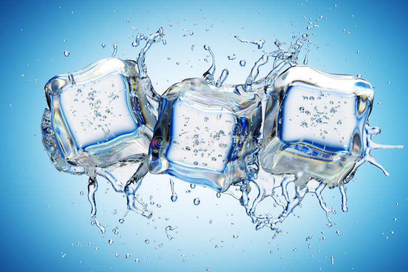 Ice Cubes in Splashing - Cold and Refreshment Stock Illustration ...