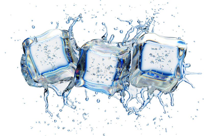 Ice Cubes in Splashing - Cold and Refreshment Stock Illustration ...