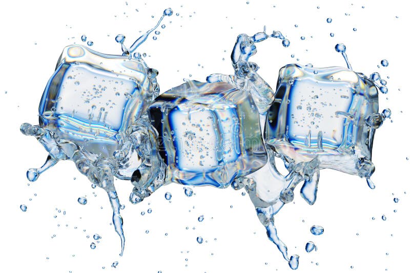 Splashing Cold Fresh Water, Ai Generated Stock Illustration ...