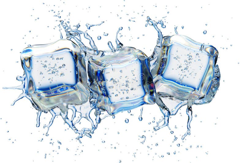 Ice Cubes in Splashing - Cold and Refreshment Stock Illustration ...