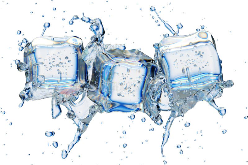 Ice Cubes in Splashing - Cold and Refreshment Stock Illustration ...