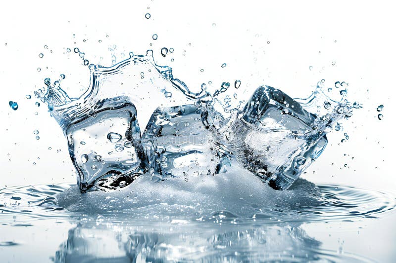 Ice Cubes Splashing Isolated on a White Background, in a File Format ...