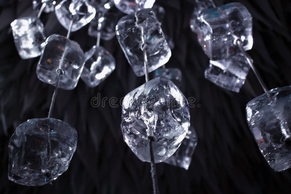 Ice cubes on a string stock image. Image of beautiful - 155746719
