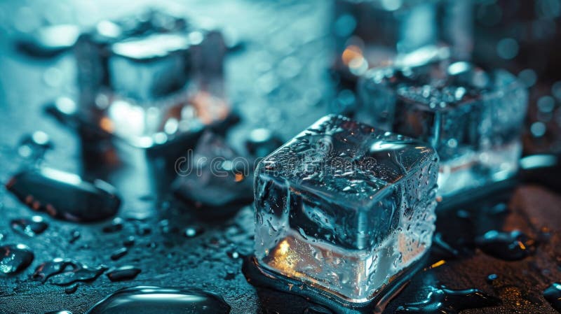 Ice Cubes on a Table stock image. Image of beverage - 309038729