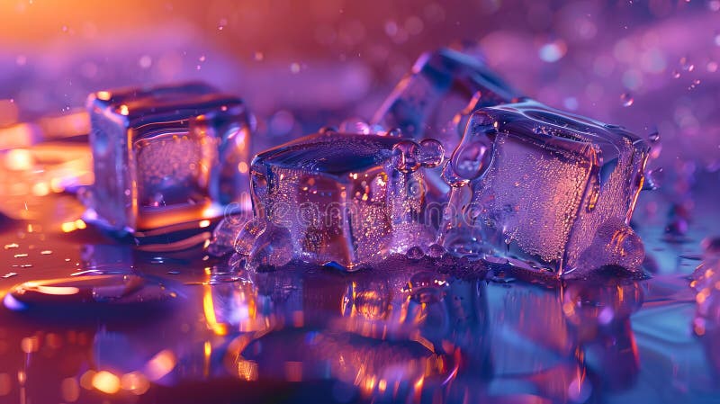 Ice Cubes on a Table with Water Drops Stock Photo - Image of cube ...