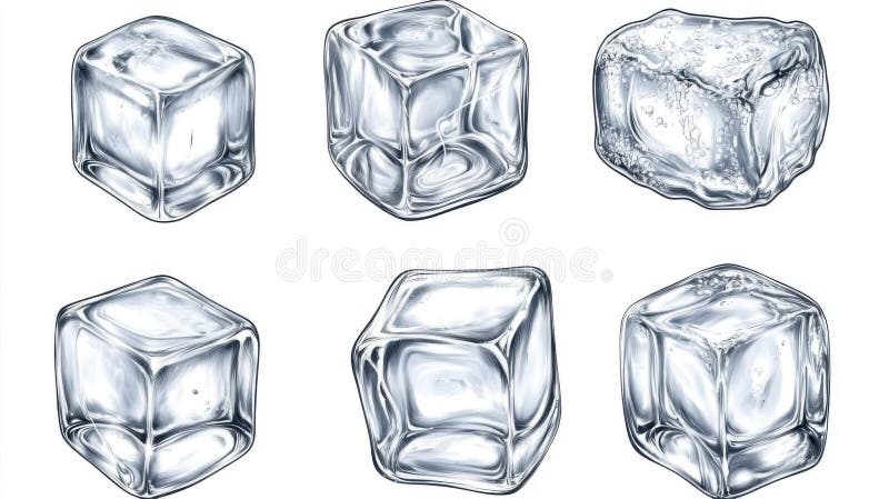 Ice Cubes, Textures and Forms Stock Illustration - Illustration of ...