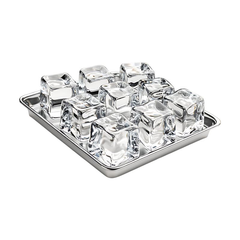 Ice Cubes in Tray Chilled Cubes Refreshing Ice Cold Drink Ingredient on ...