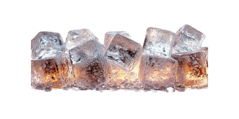 Ice Cubes with Warm Backlighting. Contrast of Cold and Warm Elements in ...