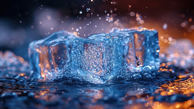 Ice Cubes in Water stock illustration. Illustration of crystal - 327737776