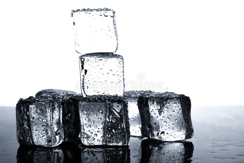 Ice cubes with water stock image. Image of frost, crystal - 163975415