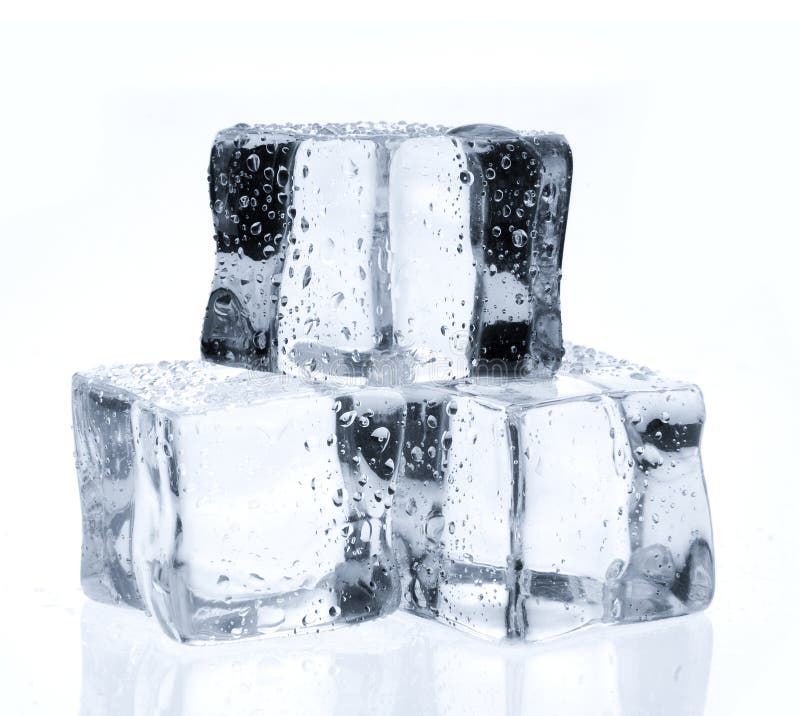 Ice Cubes with Water Drops on White Stock Photo - Image of macro, chill ...