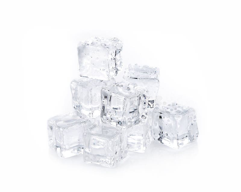 Ice Cubes Isolated on Whited Background Stock Image - Image of freeze ...